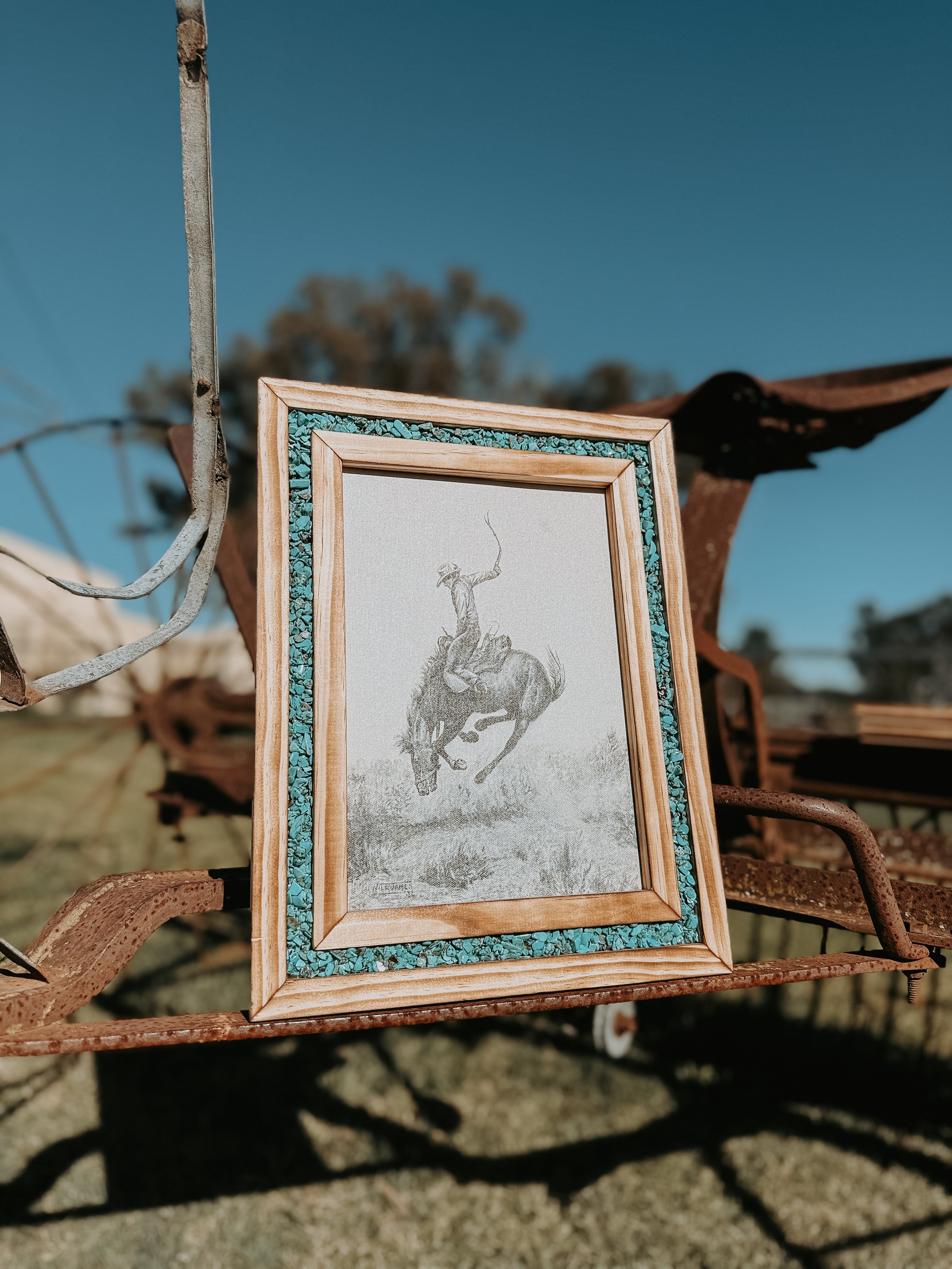 "Bronc" Turquoise Canvas Print – Hide 'n Reflect