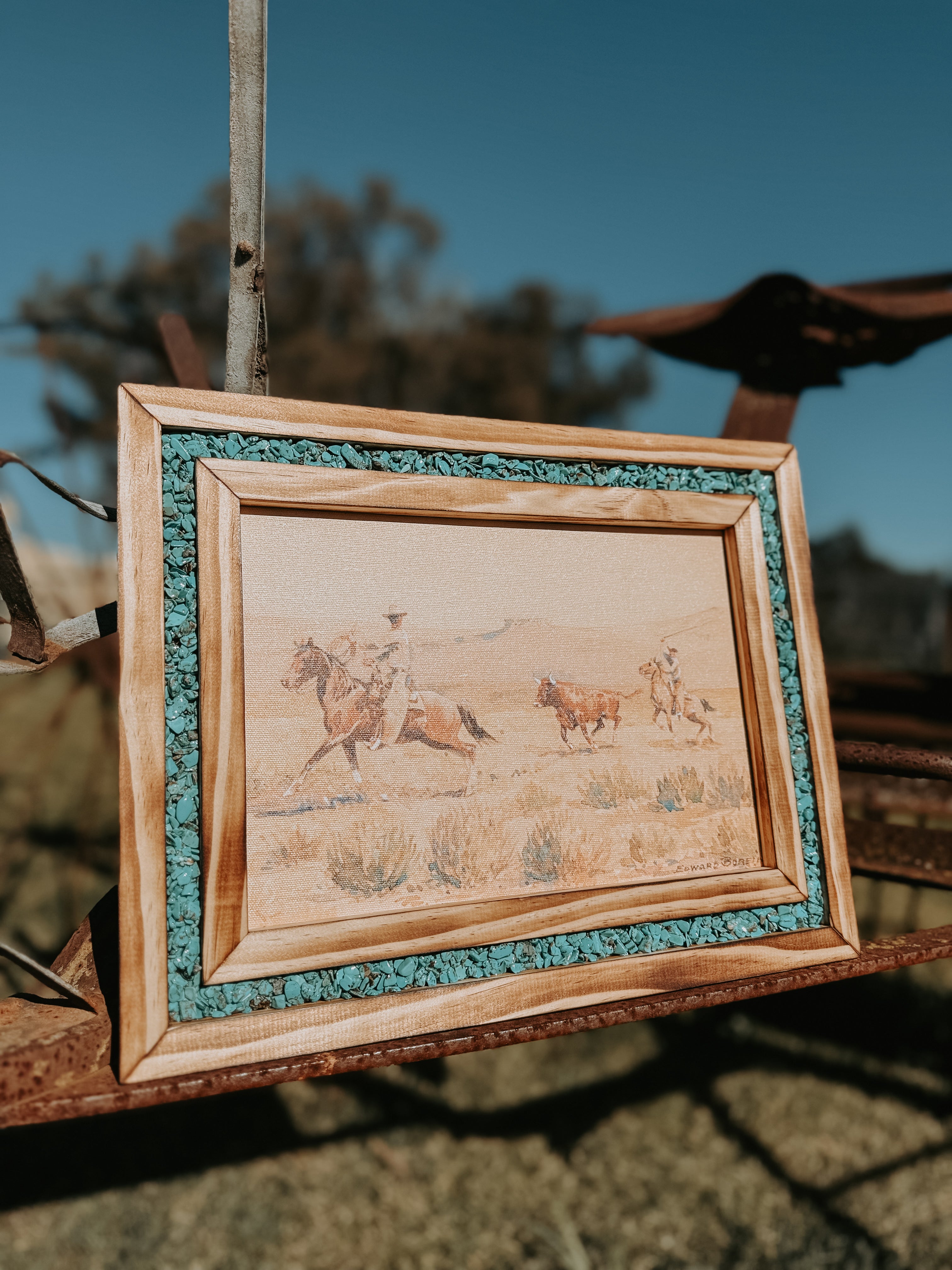 "Rope em' in" Turquoise Canvas Print – Hide 'n Reflect